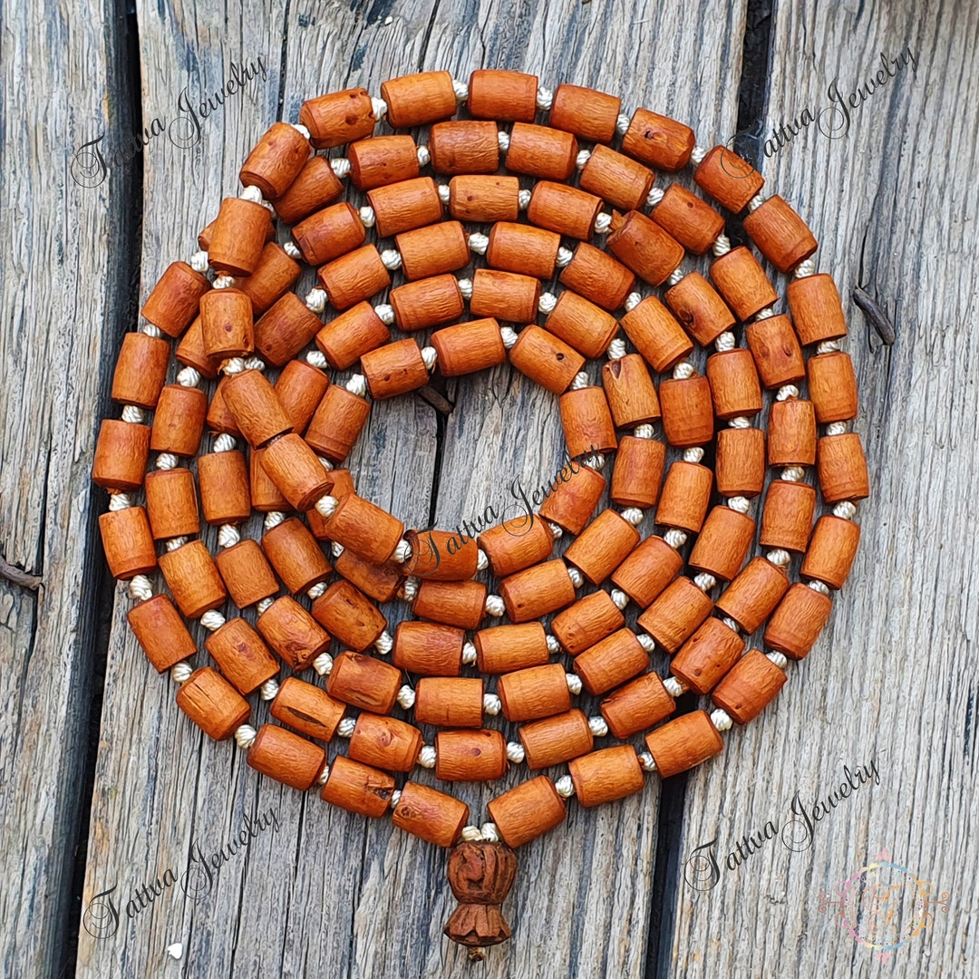 Brown Tulsi Mala Necklace: 108 Holy Basil Beads, Krishna Seed - Etsy