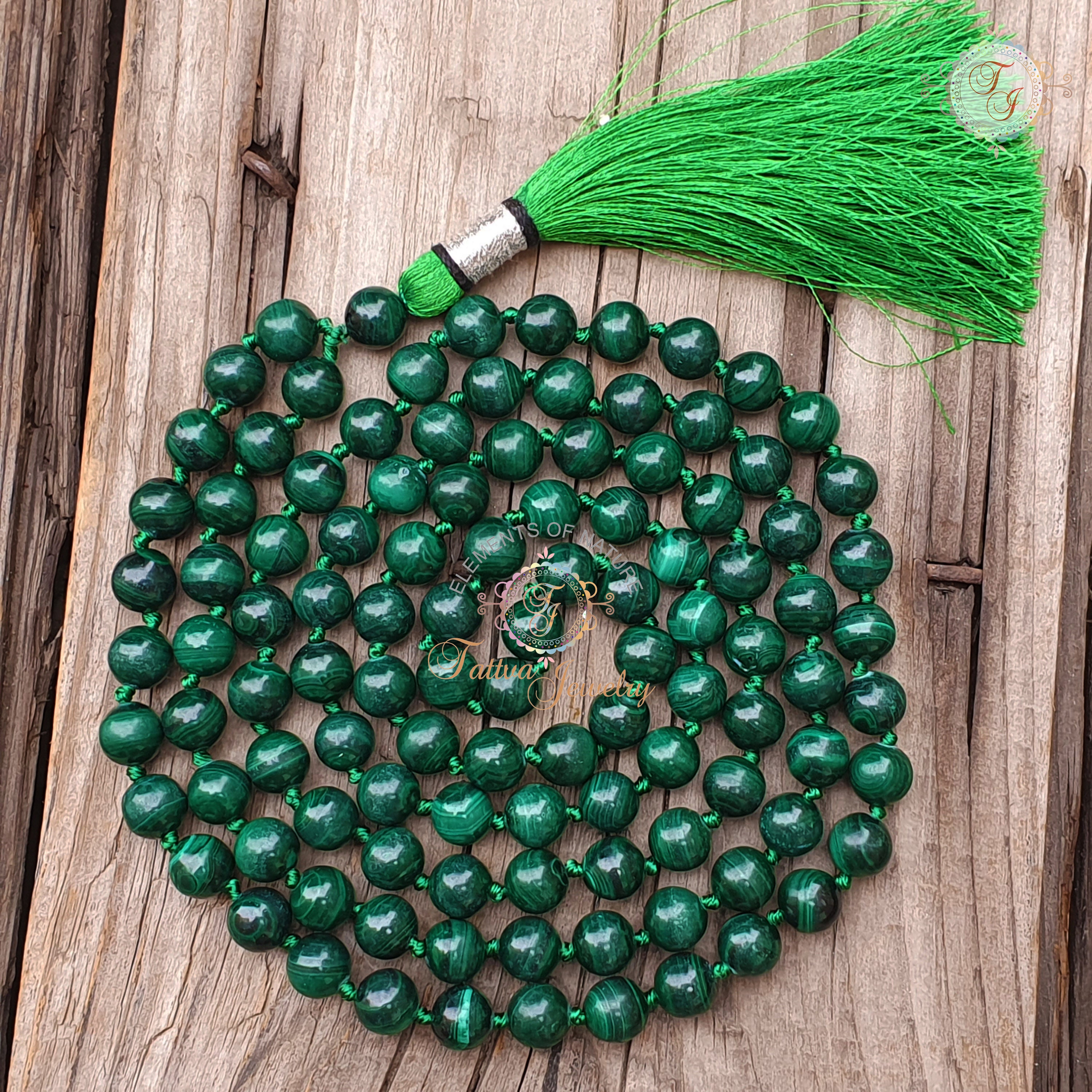 Malachite Mala 108 Beads Malachite Necklace Handmade Necklace Yoga Gifts Statement Necklet Etsy