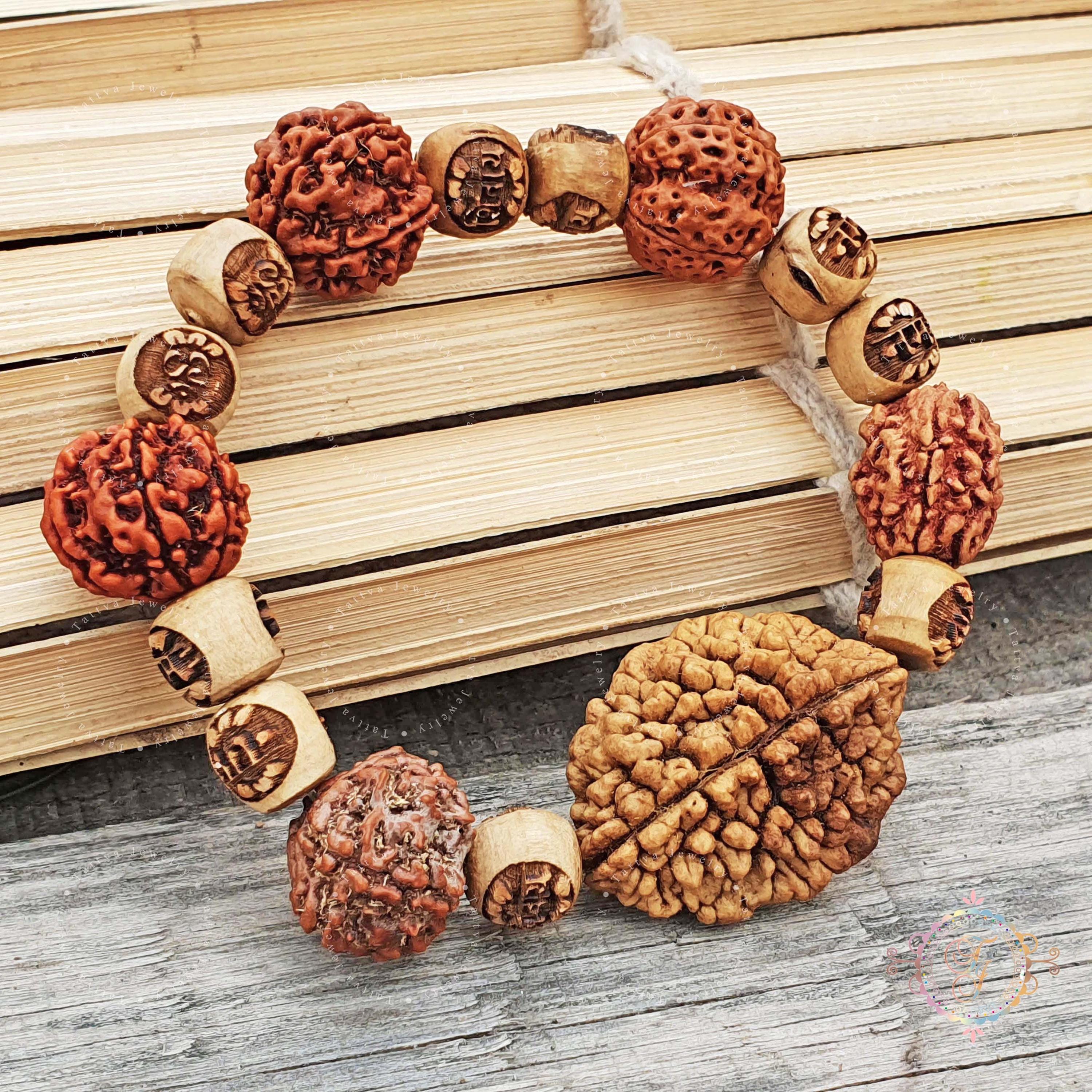 Om Namah Shivaya Rudraksha Tulsi Bracelet, Shiva Bracelet, Rudraksha ...