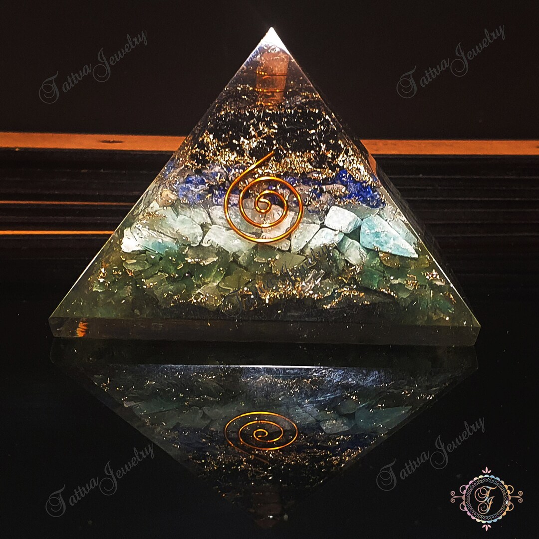 Healing Orgone Pyramid - Chakra Money Crystal Pyramid for Positive ...