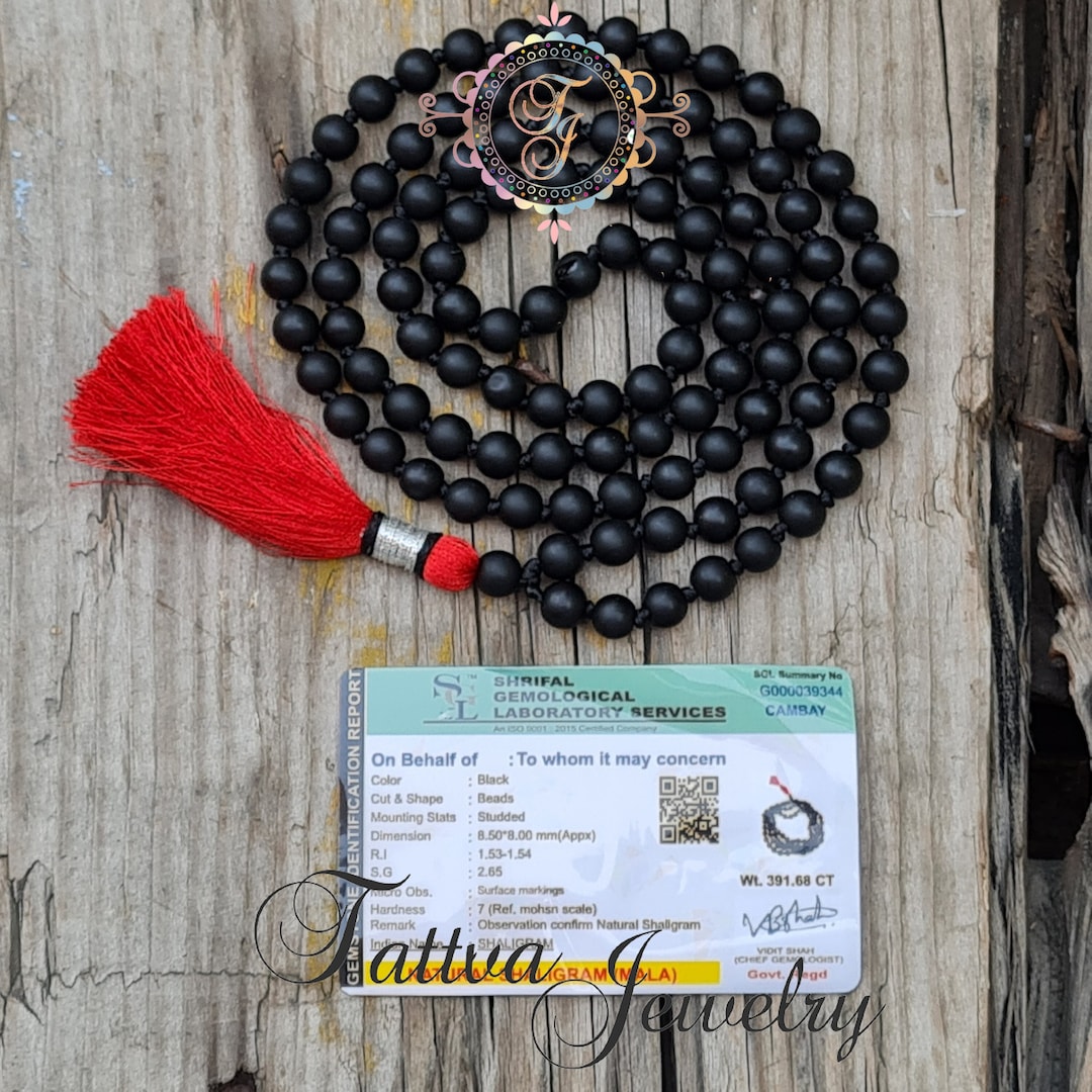 Buy Shaligram Mala, Shaligram Necklace, Rosary Mala, Symbolic Necklace ...