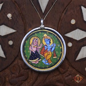 Radha Krishna Pendant in 925 Sterling Silver Religious Gifts - Etsy