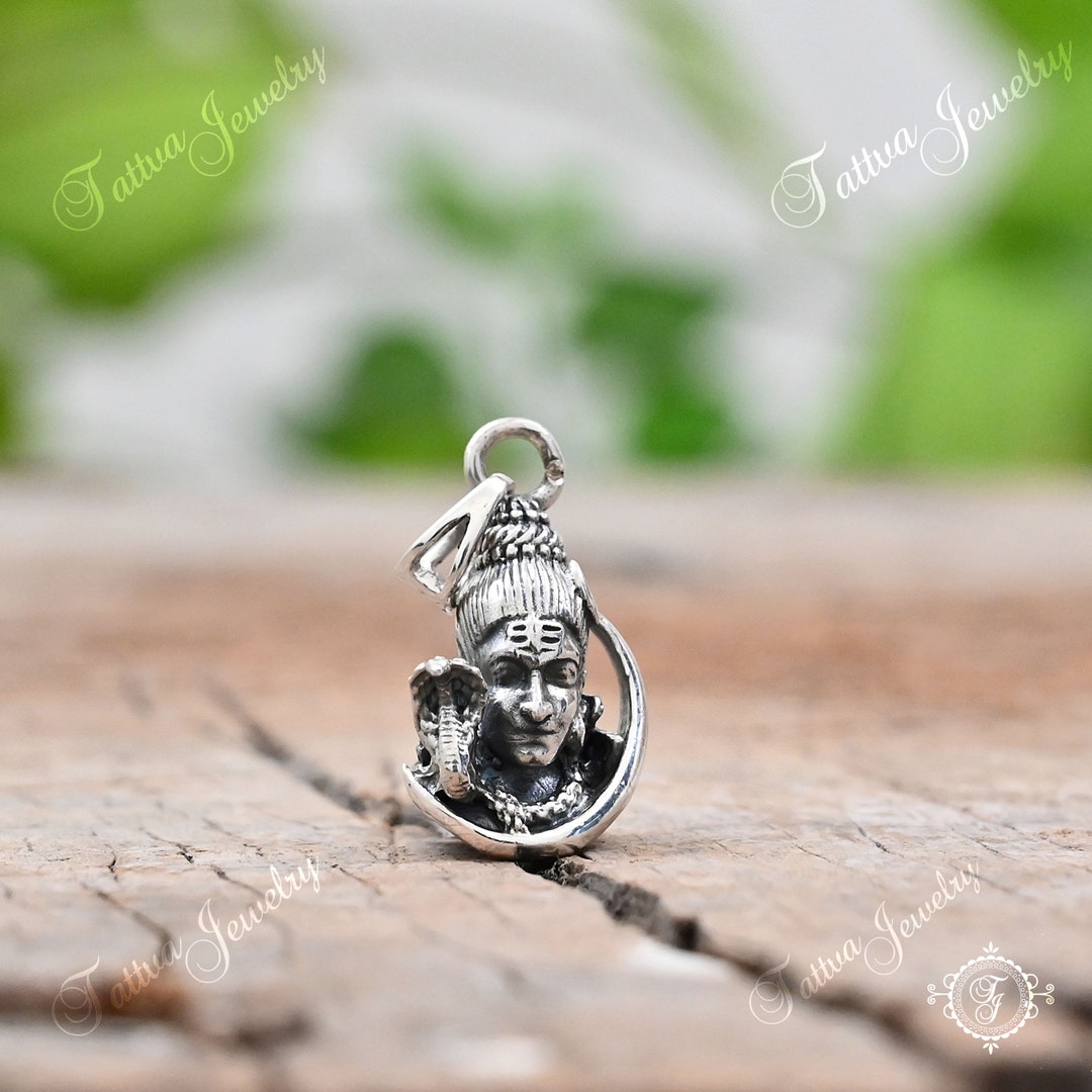 Sterling Silver Lord Shiva Pendant: Indian God Amulet - Etsy