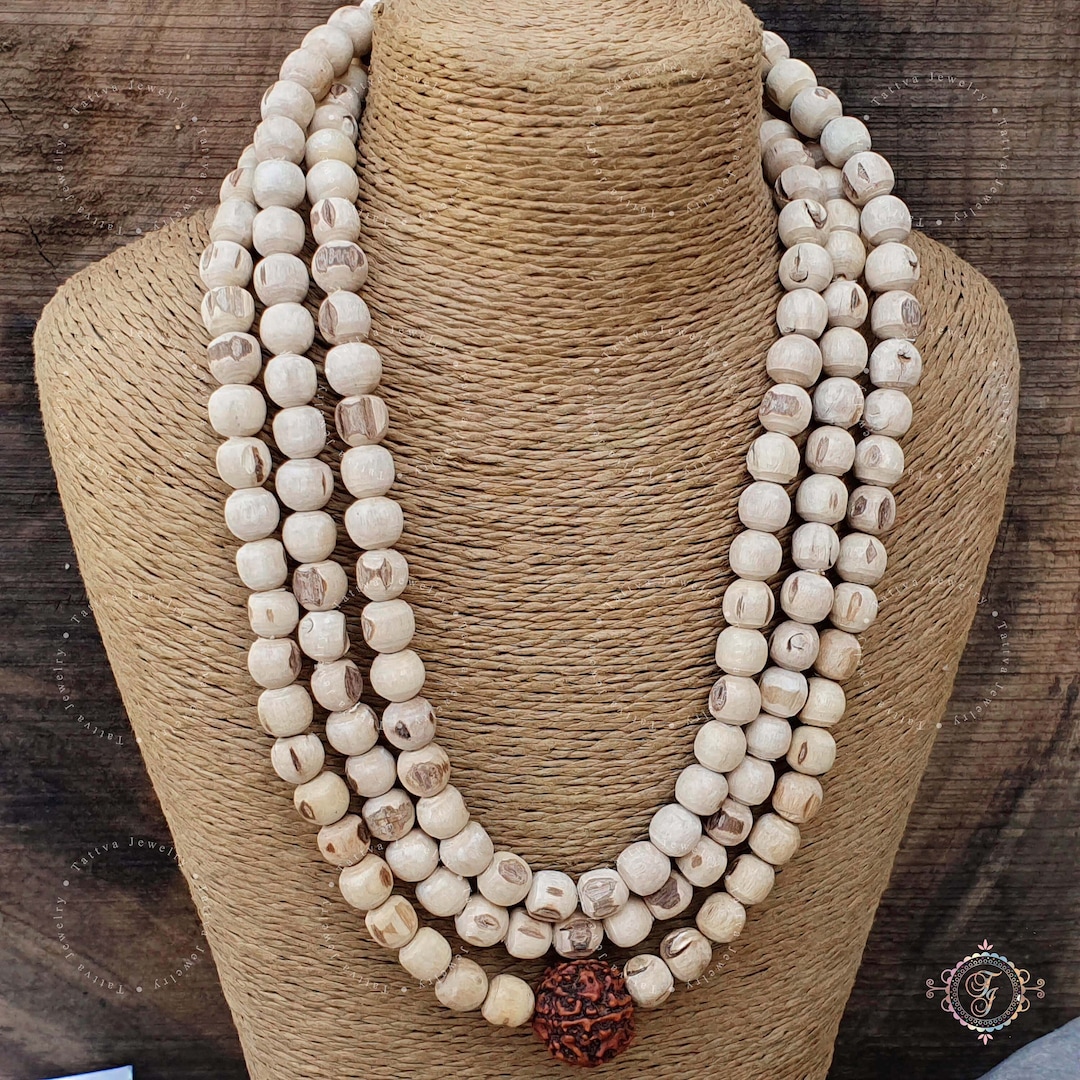 Handmade Tulsi Bead Kanthi Mala Necklace With Rudraksha - Etsy