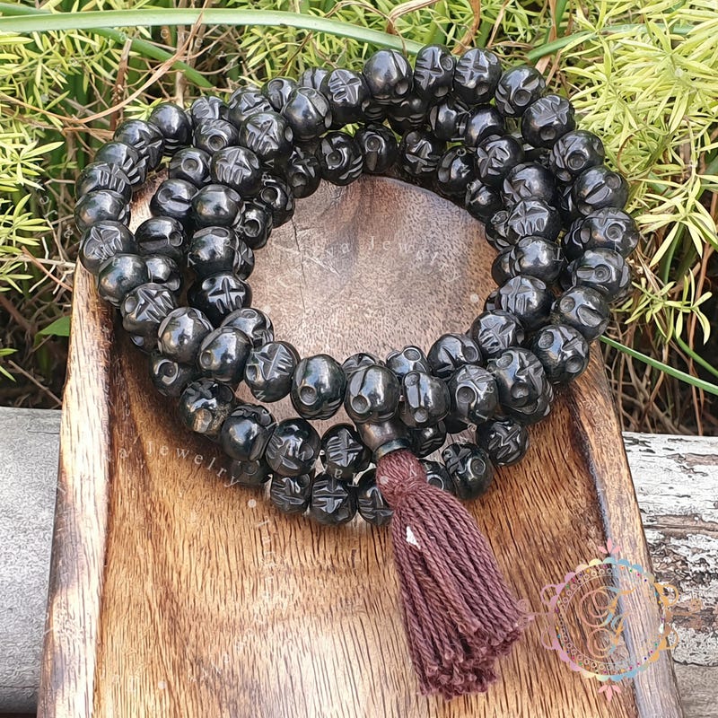 Mala With Black Skull - Etsy