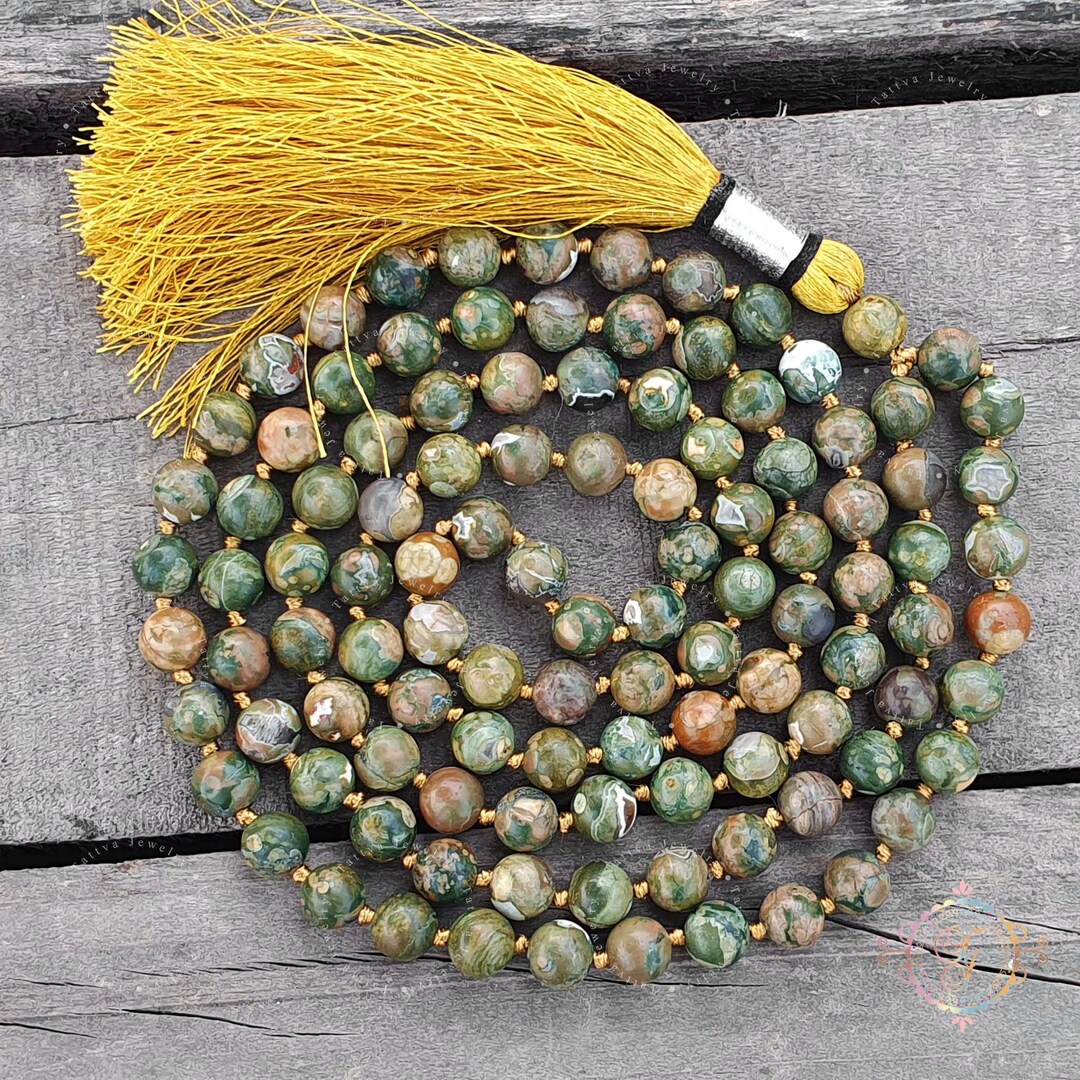 Rainforest Jasper Earth Energy Mala, Mala, 108 Mala Beads, Rainforest ...