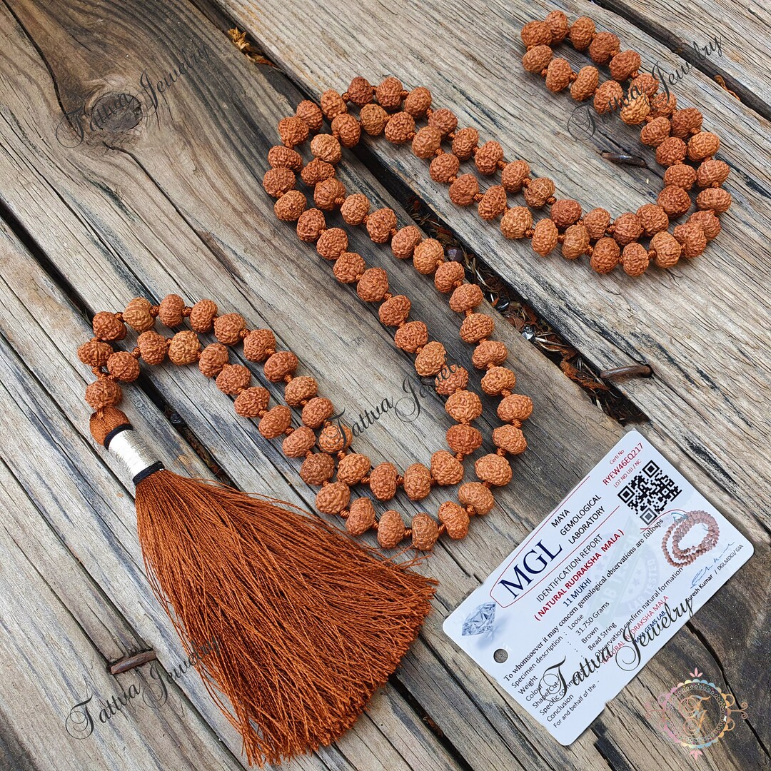 Lord Hanuman Mala 11 Mukhi Rudraksha Lab Certified Mala 11 - Etsy