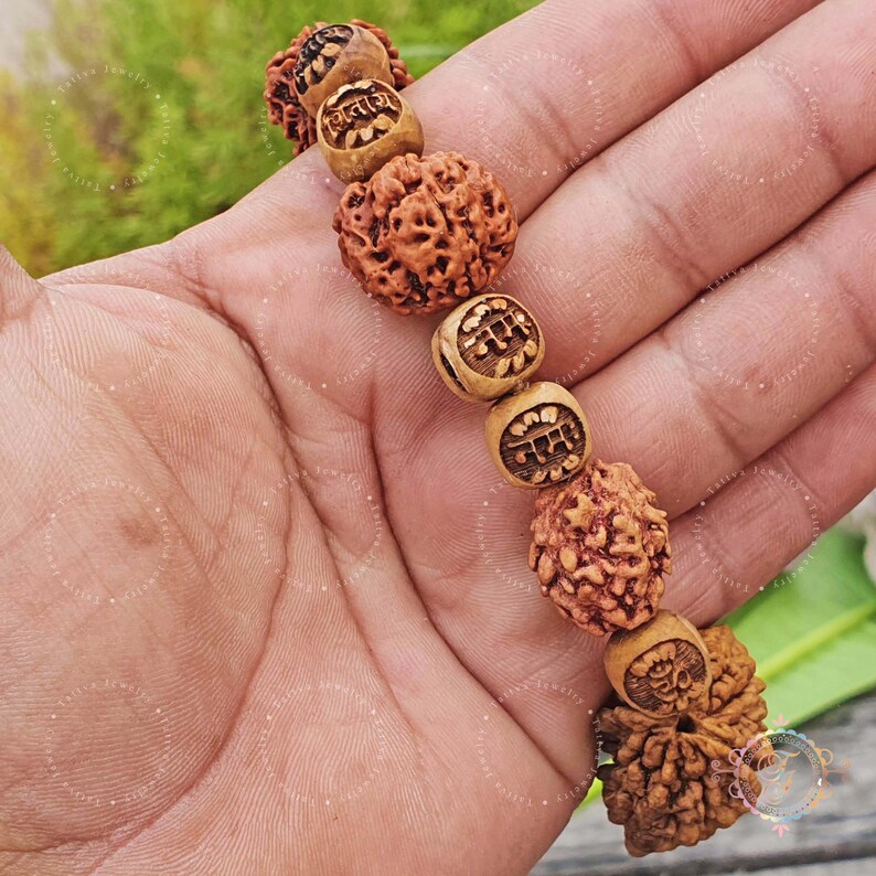 Om Namah Shivaya Rudraksha Tulsi Bracelet, Shiva Bracelet, Rudraksha ...