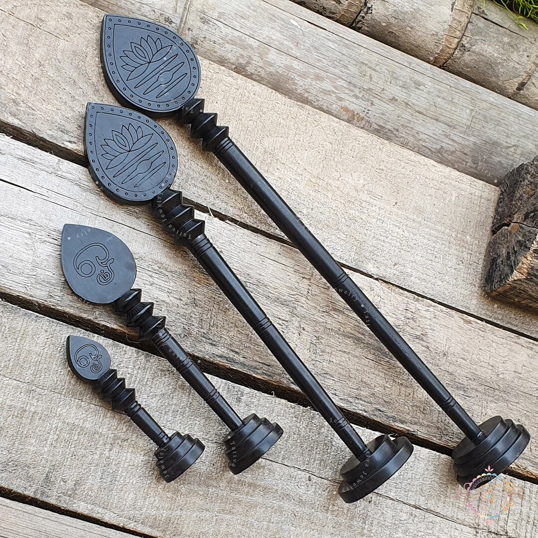 Buy Divine Ebony Wood Karungali Kattai Lord Murugan Vel With Stand ...