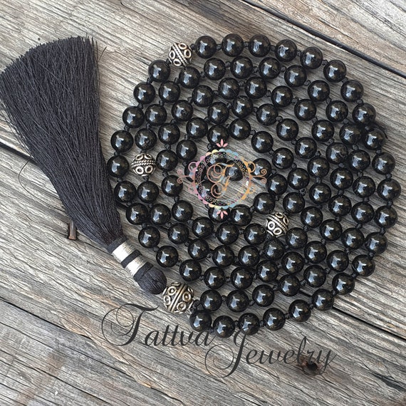 Black tourmaline mala beads store