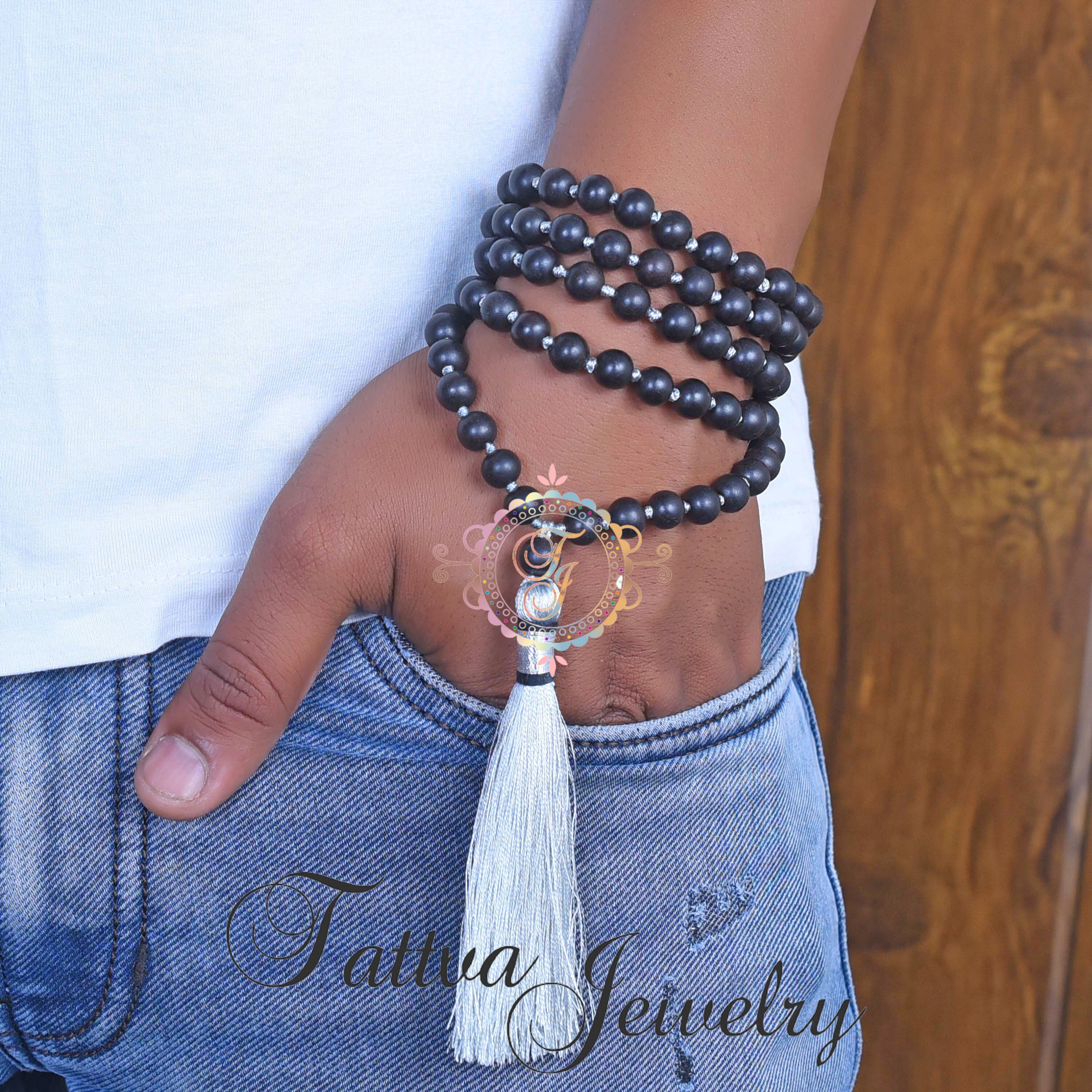 Karungali Mala: Ebony Wood Prayer Beads - Handmade 108 Bead Necklace - Etsy
