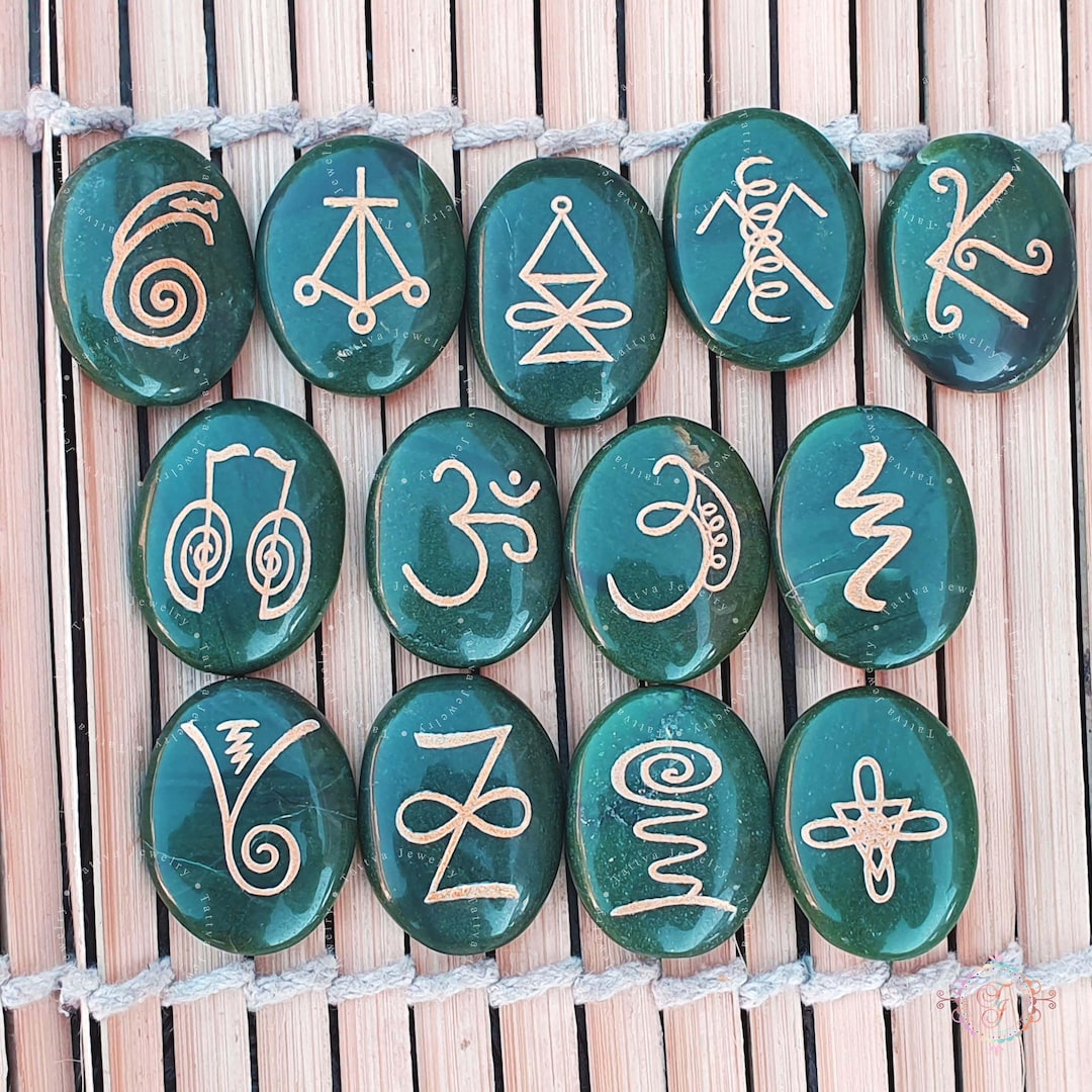 Buy Karuna Reiki Set, Green Jade Karuna Runes, Complete 13 Piece ...