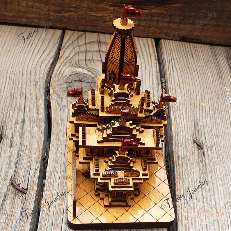 Temple Handmade Ram Mandir Temple-3d Replica Religious - Etsy