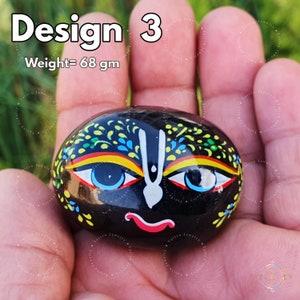 Handpainted Krishna Stone: Religious Altar Idol, Puja Gift - Etsy
