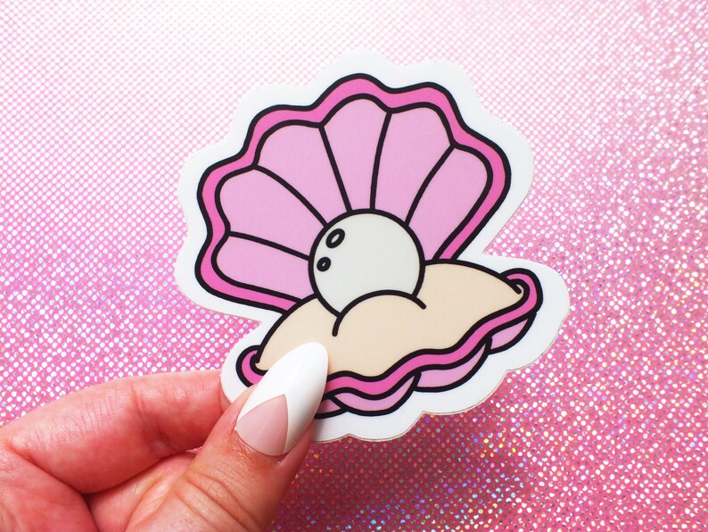 Oyster Shell Vinyl Sticker - Etsy UK
