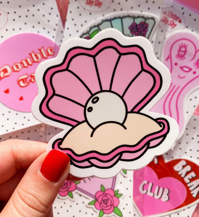 Oyster Shell Vinyl Sticker - Etsy UK