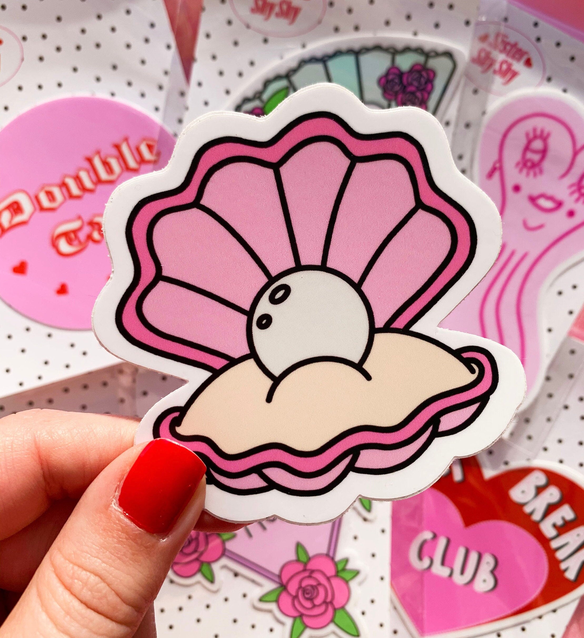 Oyster Shell Vinyl Sticker - Etsy UK