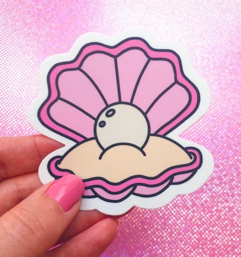 Oyster Shell Vinyl Sticker - Etsy UK