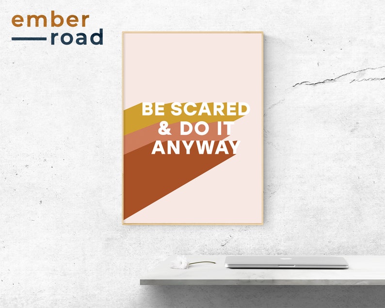 Be Scared & Do It Anyway Empowered Women Retro Poster by | Etsy