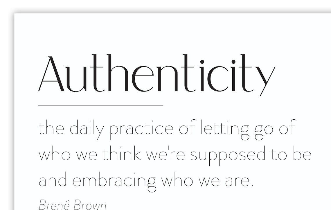 Authenticity Definition Print Meaningful Gift Brené | Etsy