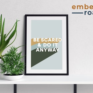 Be Scared & Do It Anyway Empowered Women Retro Poster by | Etsy