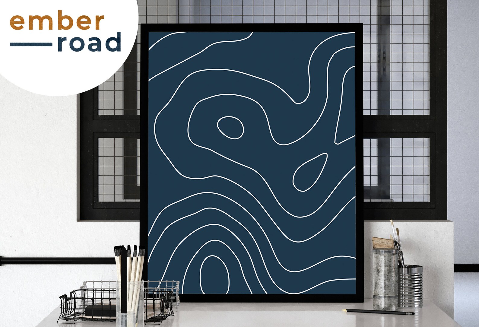 Topographic Print Gallery Wall Set One Line Art by Ember | Etsy