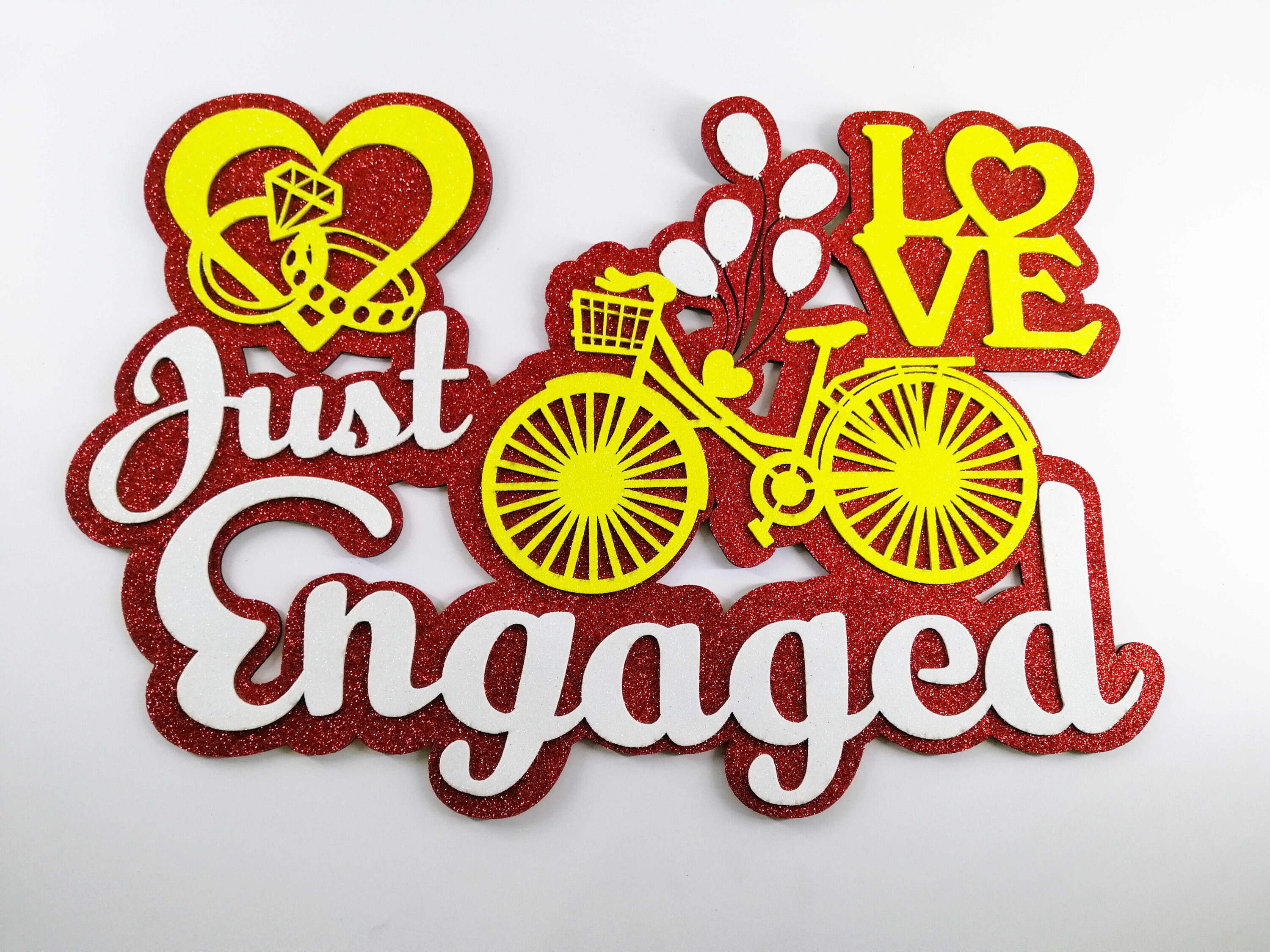 Just Engaged Foam Glitter Cut Svg / Eps / Files and Pdf Printable ...