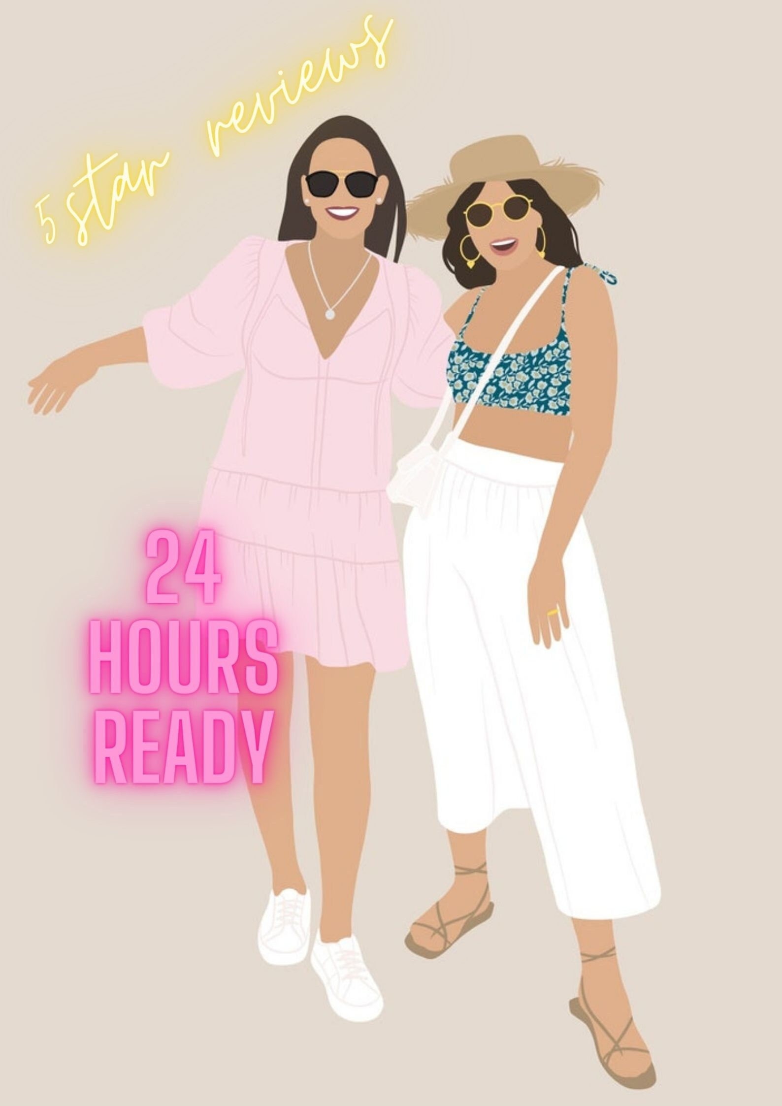 Best Friend Portrait DIGITAL Custom Faceless Portrait From | Etsy