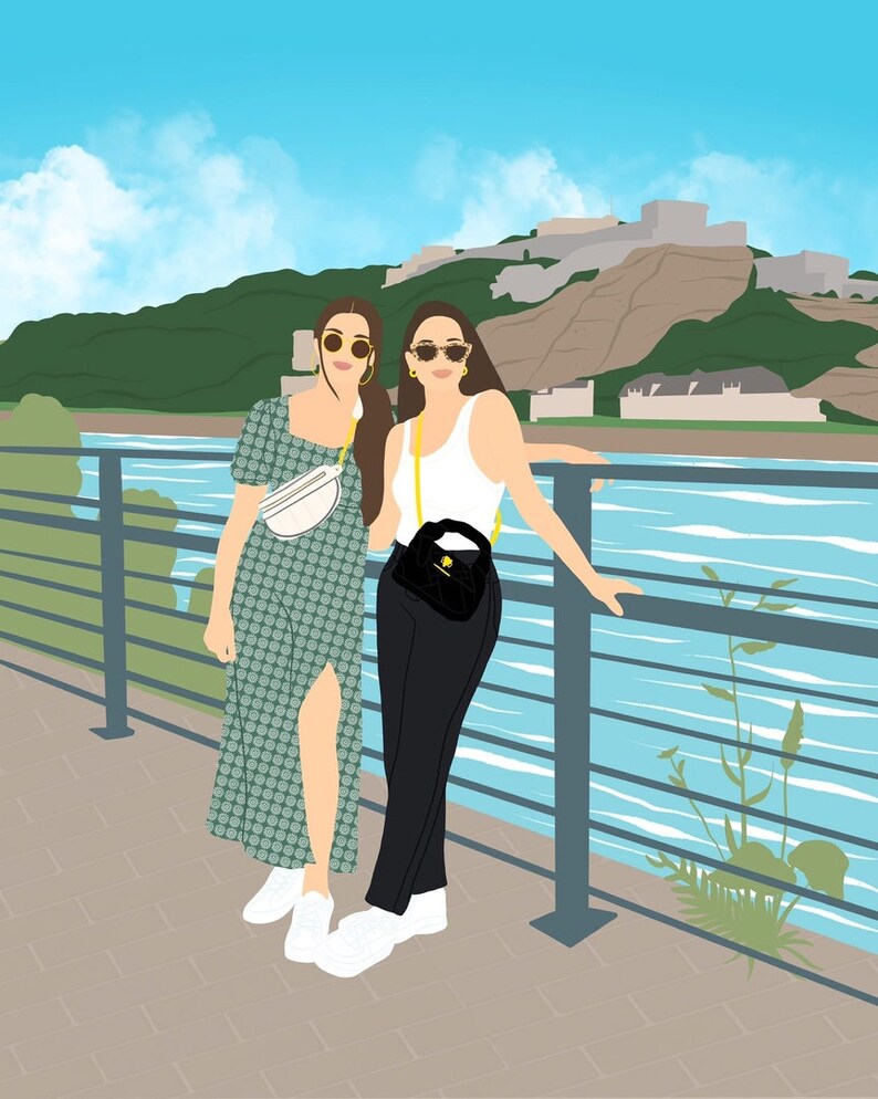 Best Friend Portrait DIGITAL Custom Faceless Portrait From | Etsy