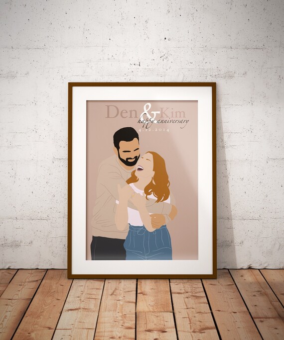 DIGITAL Custom Faceless Portrait Personalized Anniversary - Etsy