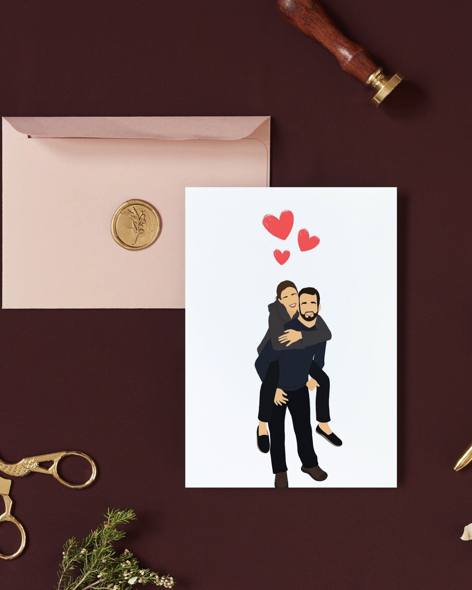 Custom Portrait Digital Boyfriend Valentine's Day Gift - Etsy