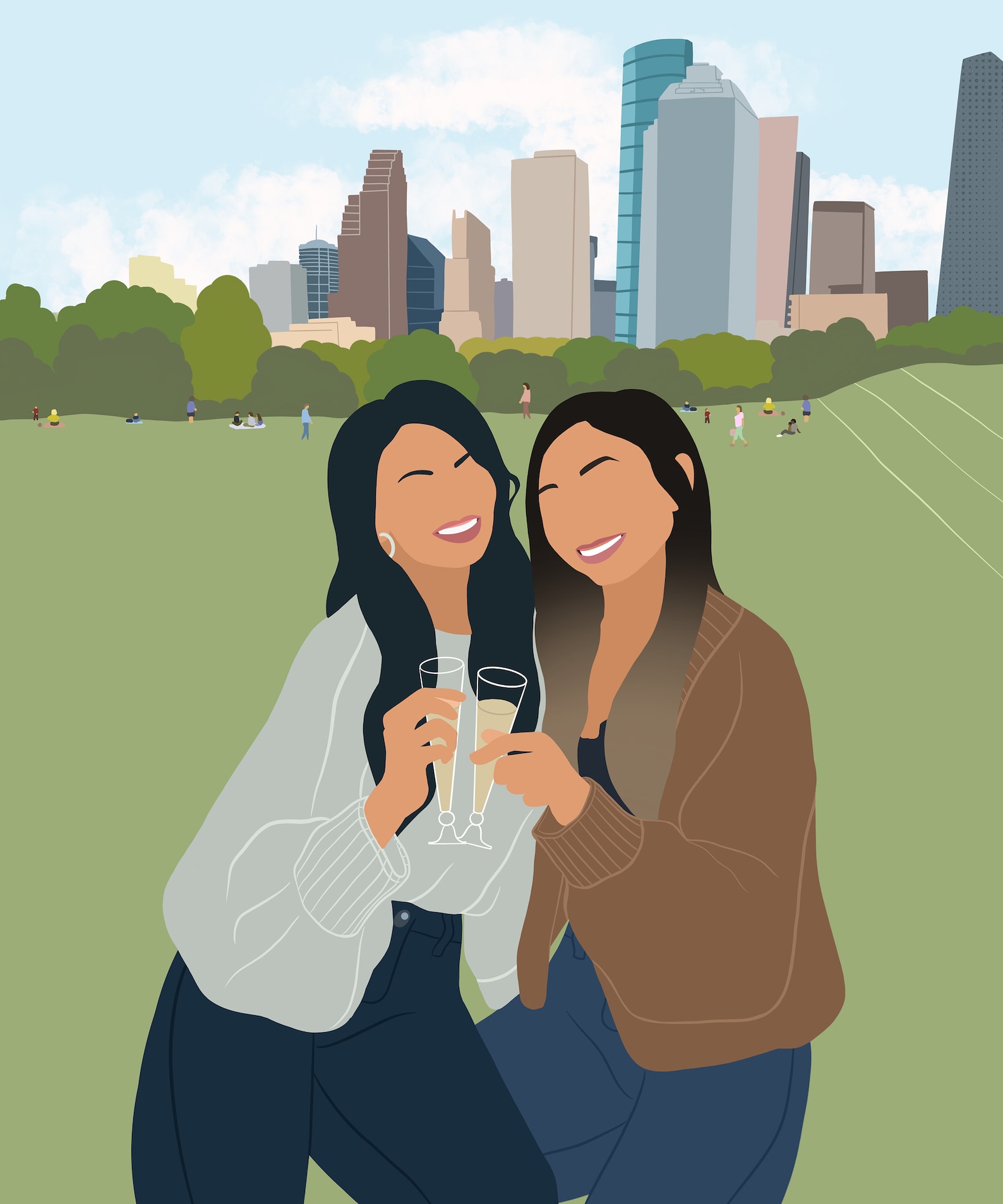 Best Friend Portrait DIGITAL Custom Faceless Portrait From - Etsy