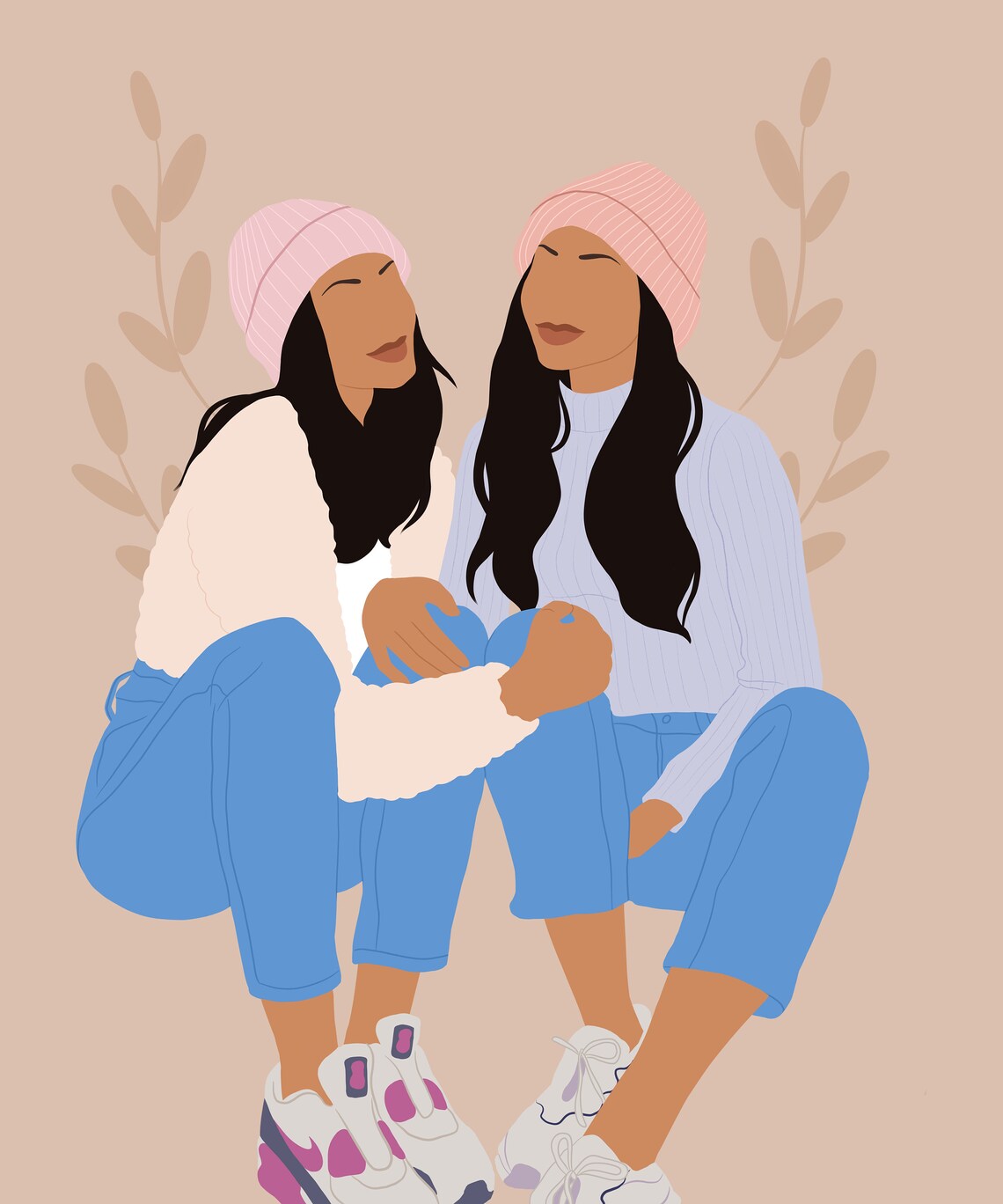 Best Friend Gift Custom Faceless Portrait from Photo Going | Etsy