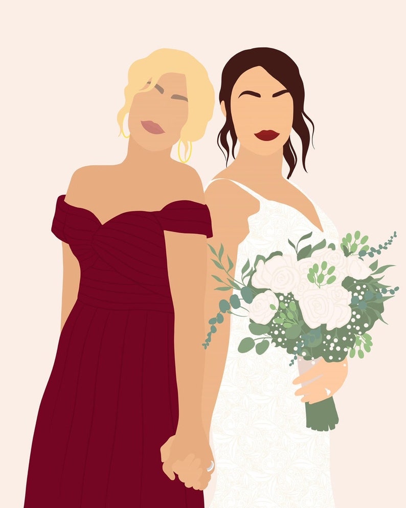 Best Friend Portrait DIGITAL Custom Faceless Portrait From - Etsy