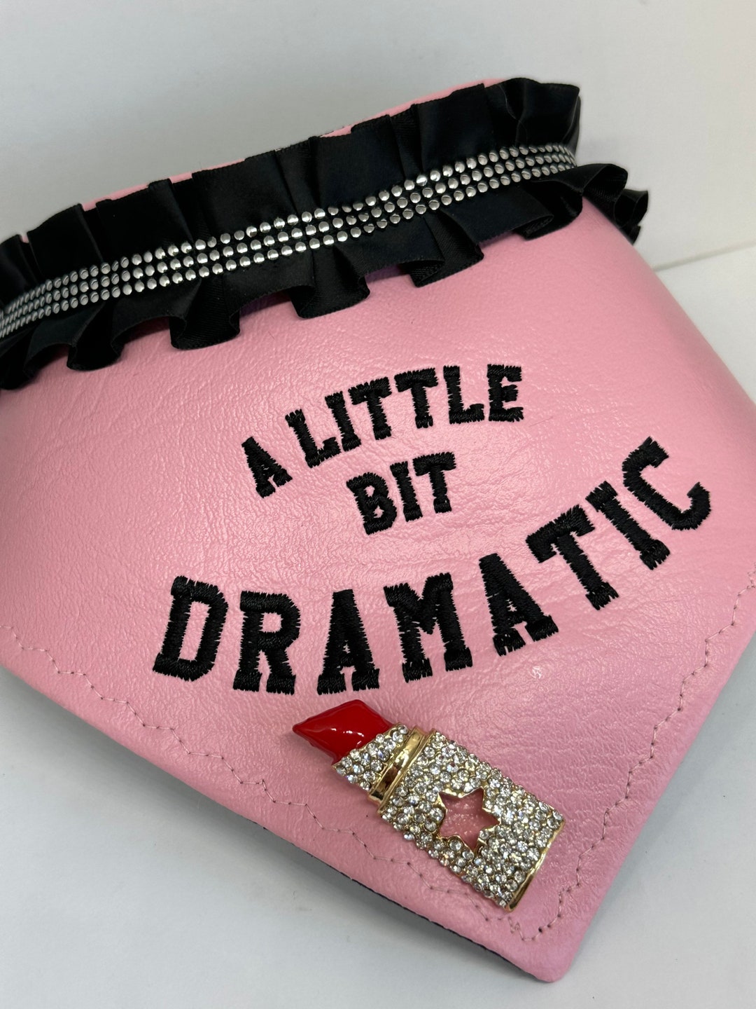 Drama Queen Faux Leather Dog Bandana Dog Neckwear, Adjustable, Custom ...
