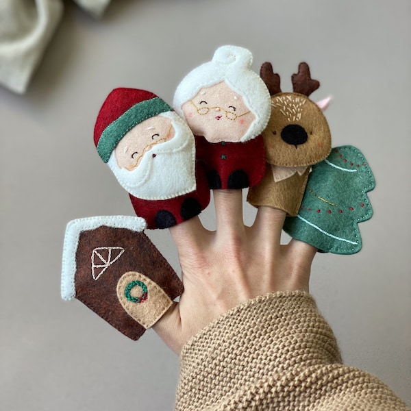 Christmas Finger Puppets Set - Etsy