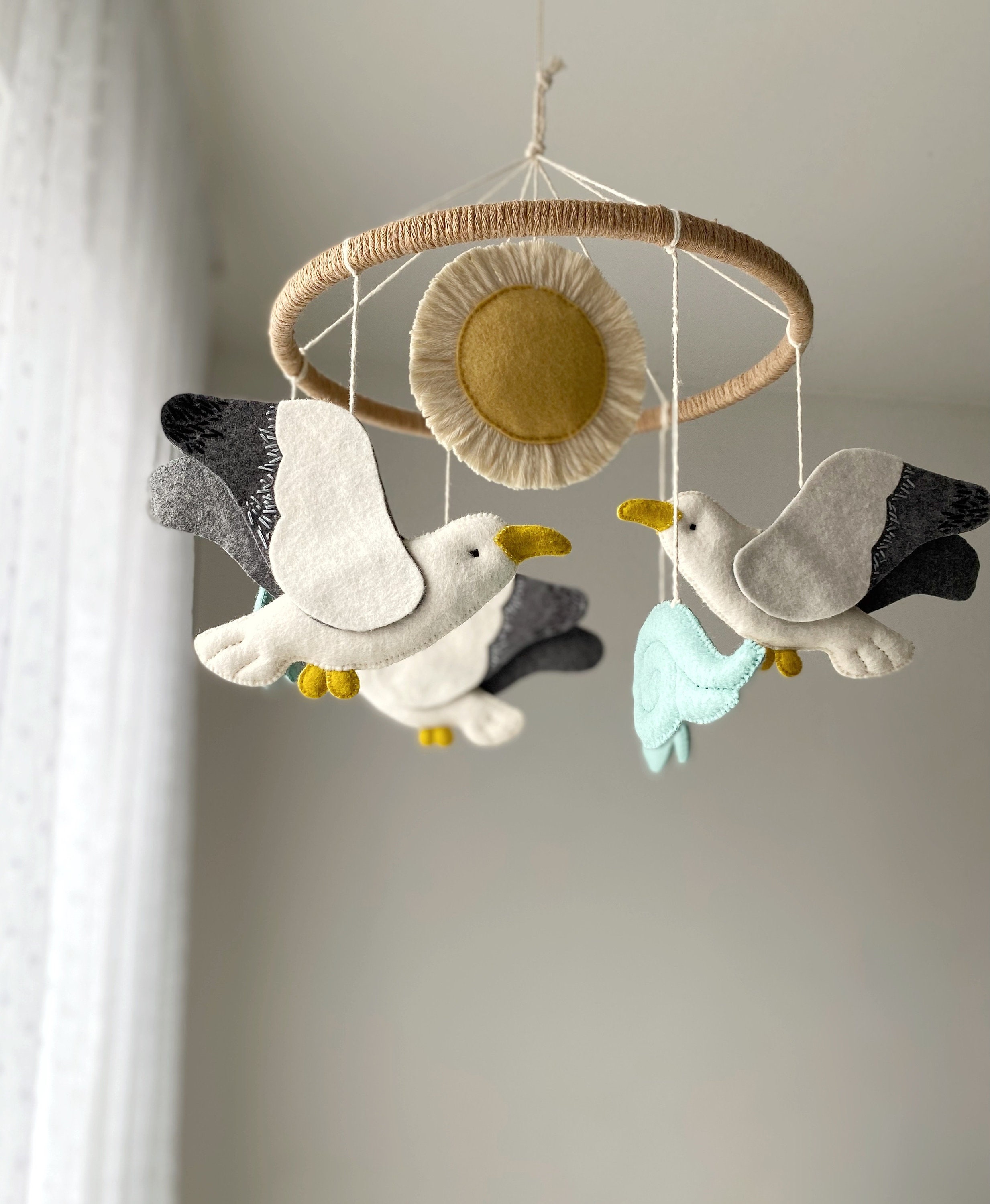 Ocean Nursery Mobile - Seagull Mobile Baby - Birds Mobile - Nautical ...