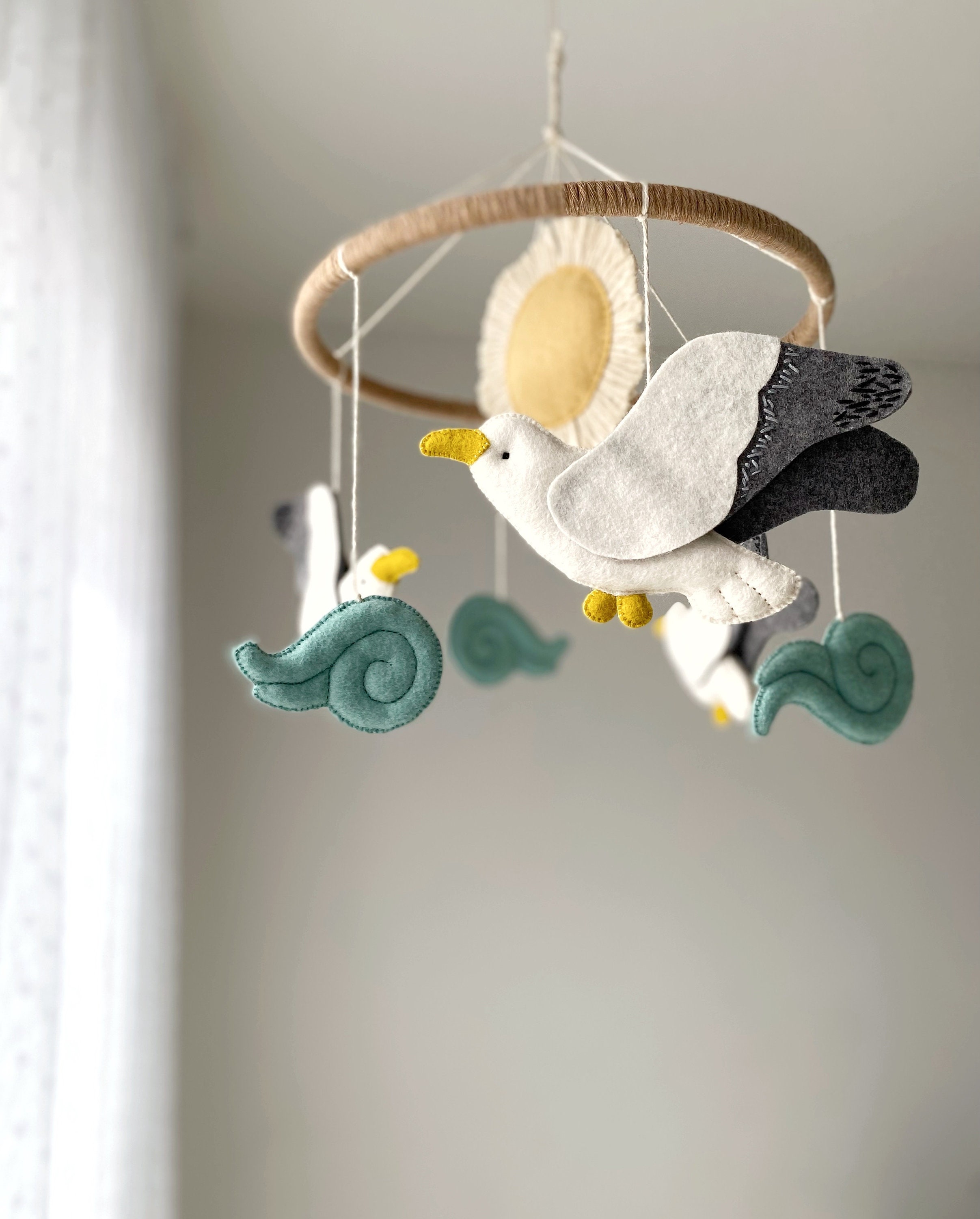 Ocean Nursery Mobile - Seagull Mobile Baby - Birds Mobile - Nautical ...