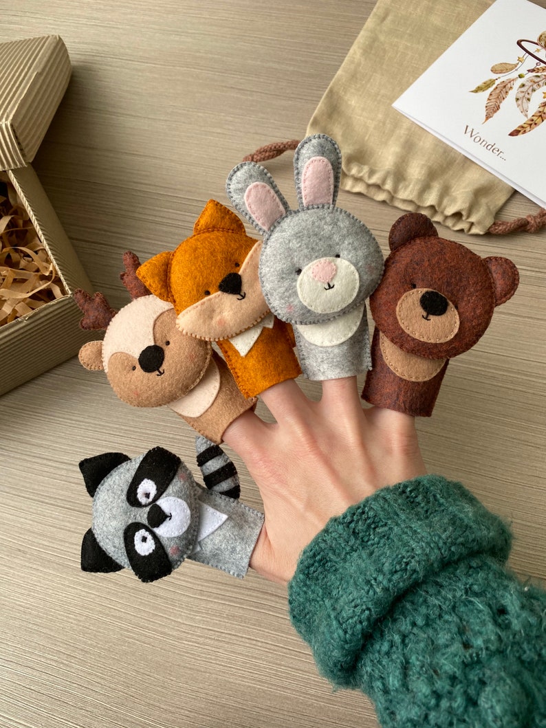 Finger Puppets Forest Woodland Animals Puppet Finger Toys | Etsy