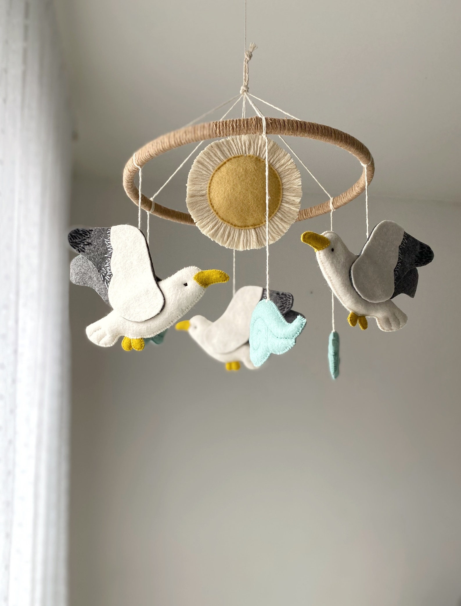 Ocean Nursery Mobile - Seagull Mobile Baby - Birds Mobile - Nautical ...
