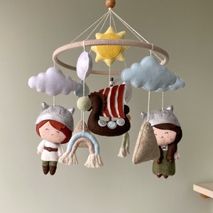 Viking Baby Mobile Boy Viking Nursery Mobile Girl Adventure Nursery ...