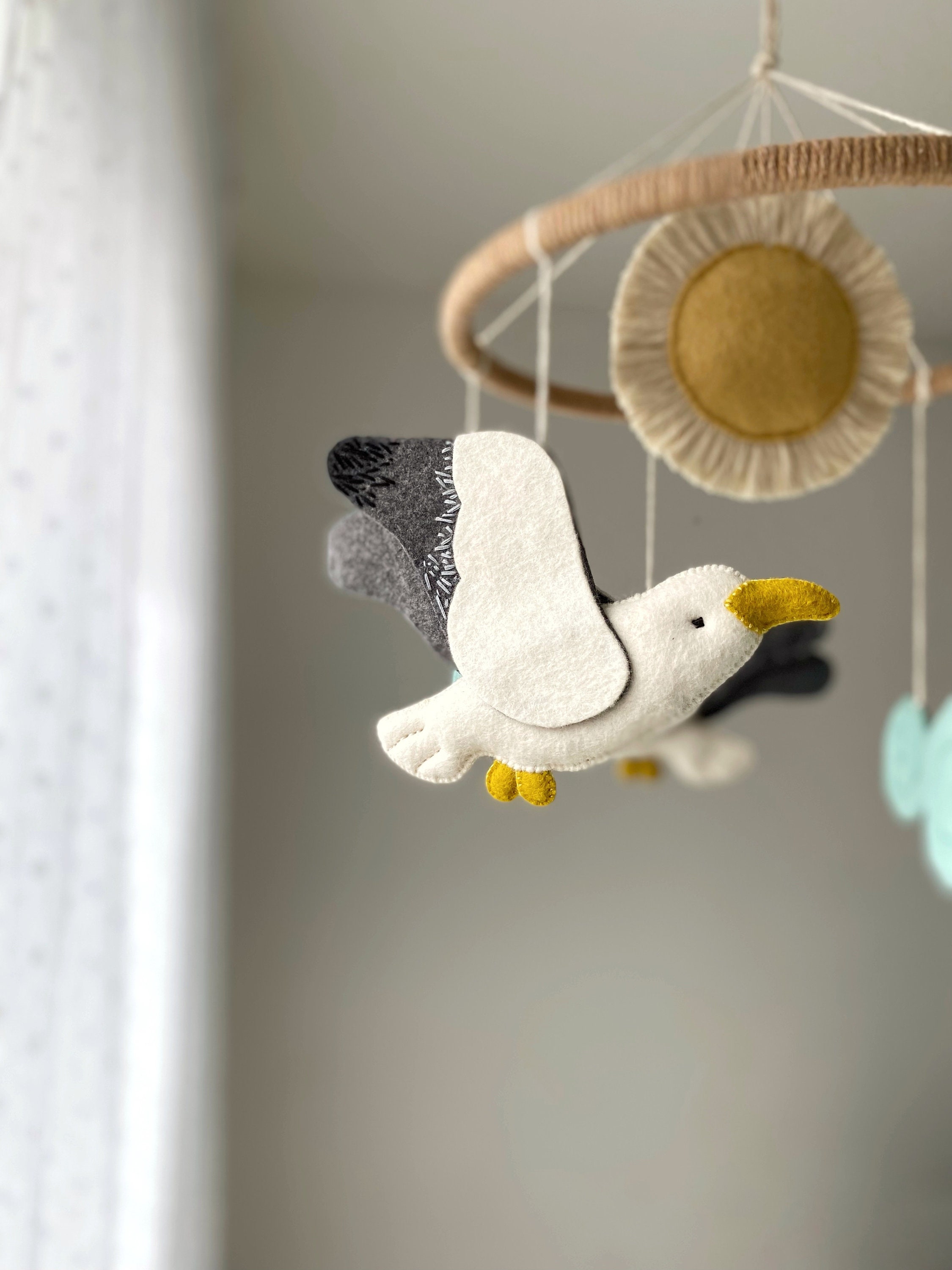 Ocean Nursery Mobile - Seagull Mobile Baby - Birds Mobile - Nautical ...