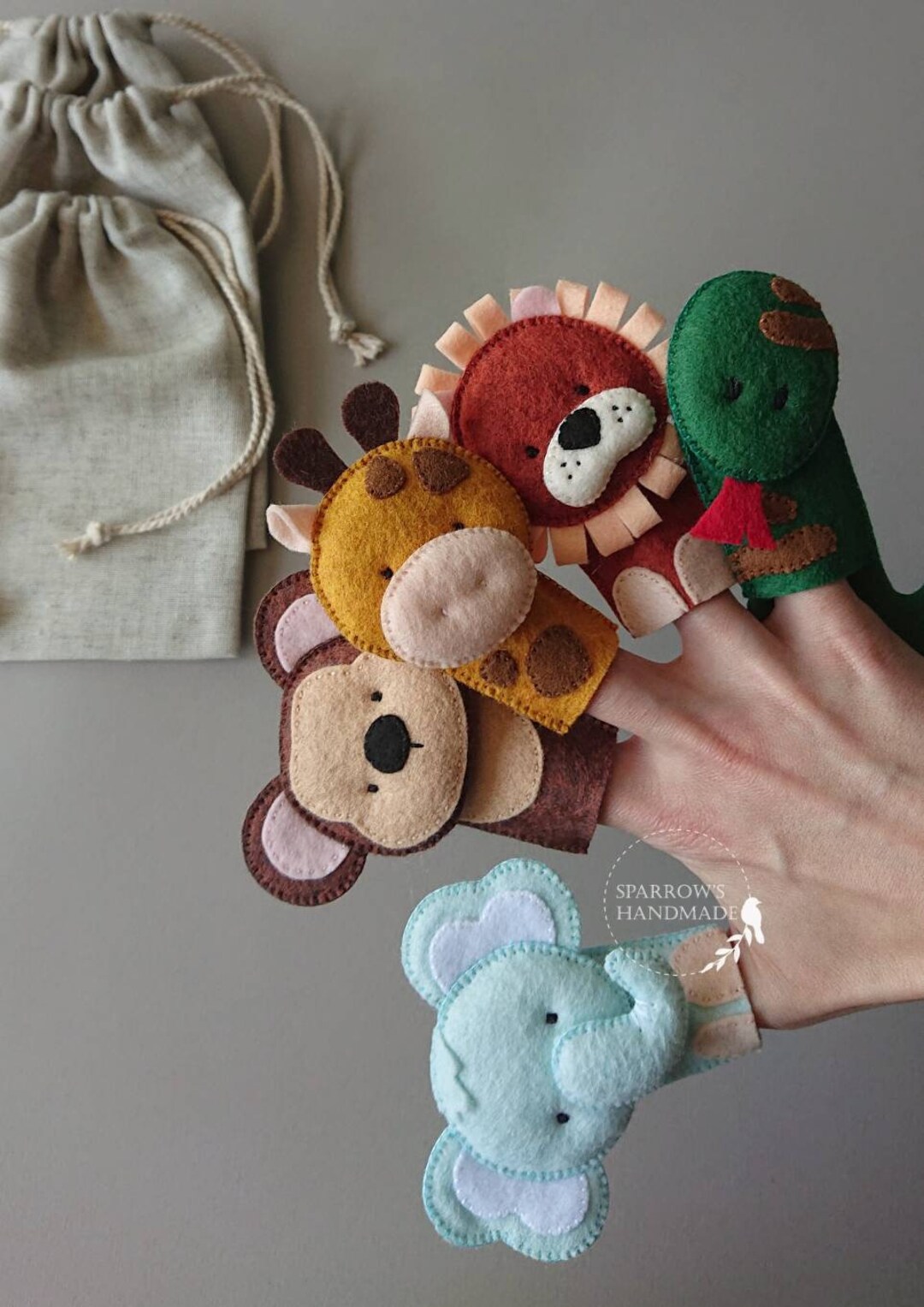 Animals Finger Puppets Set Safari Animals Baby Gift Small Felt - Etsy