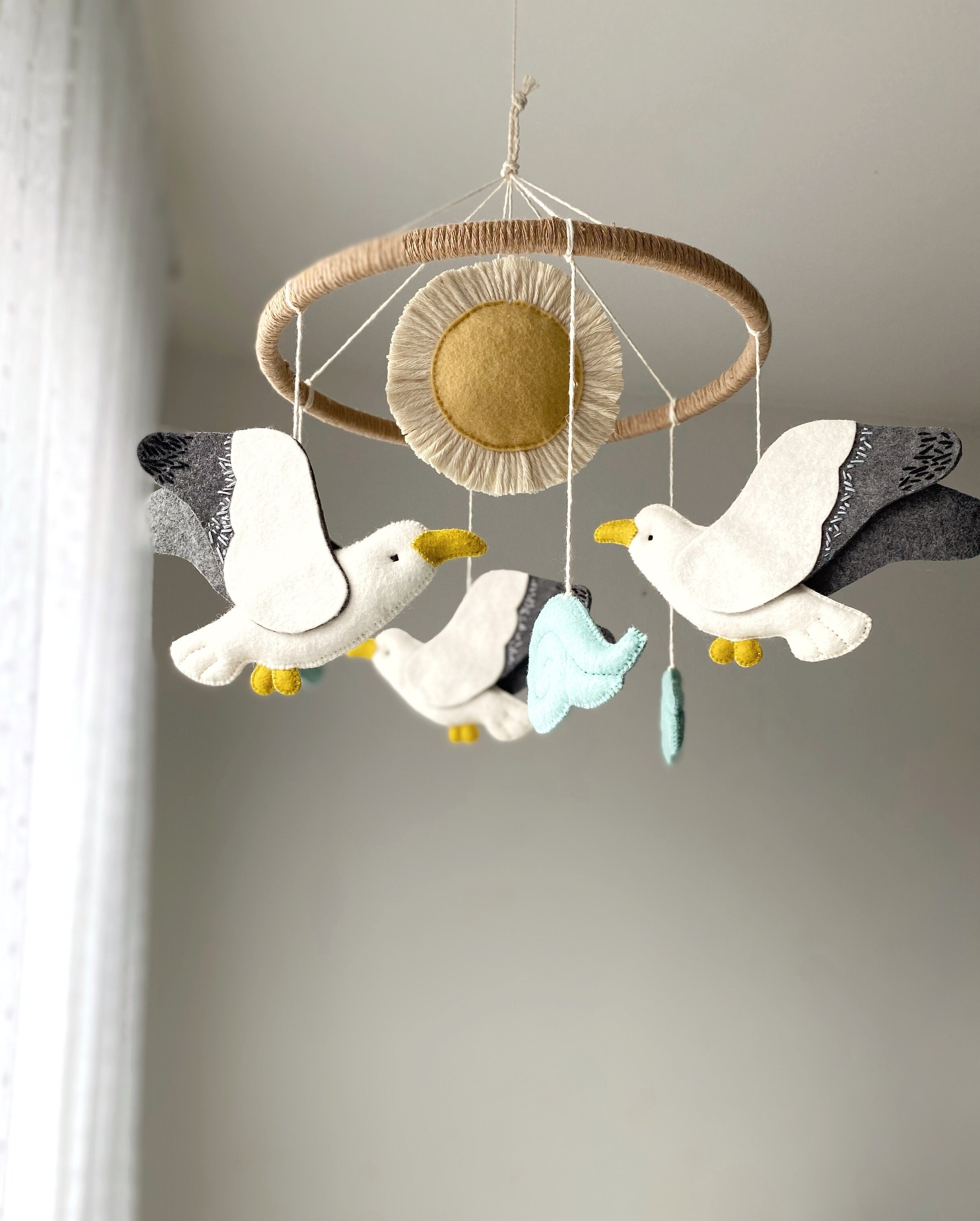 Ocean Nursery Mobile - Seagull Mobile Baby - Birds Mobile - Nautical ...