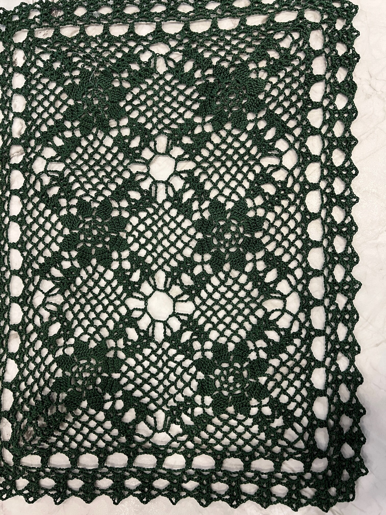 Table Centerpiece, Crocheted Doily, Pine Green Lace Doily, Candle Mat ...