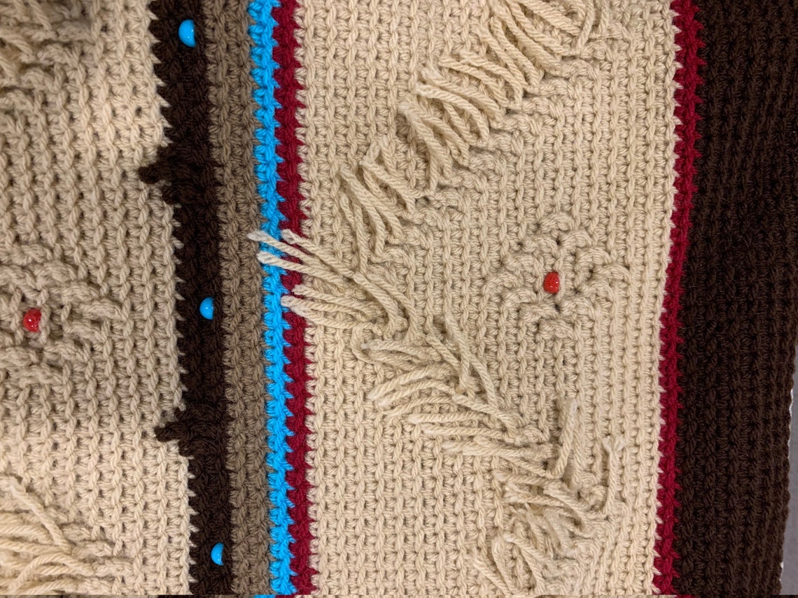 Western Style Afghan, Crocheted Western Afghan, Western Blanket, Rustic ...