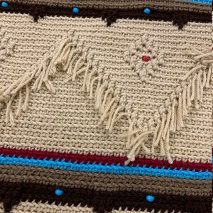 Western Style Afghan, Crocheted Western Afghan, Western Blanket, Rustic ...