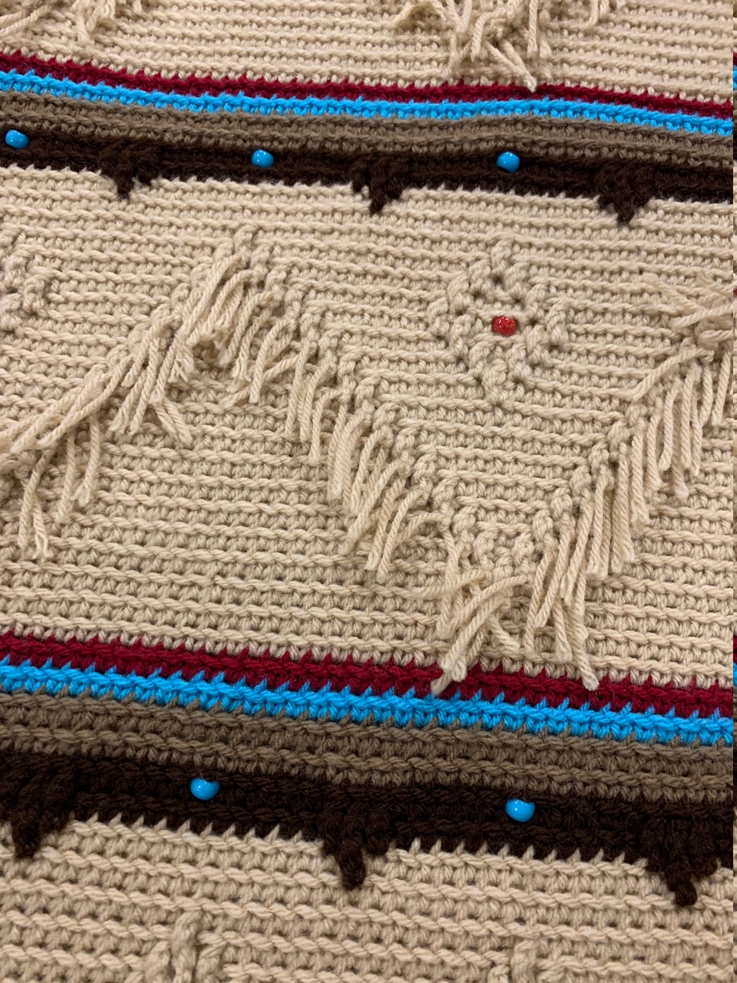 Western Style Afghan, Crocheted Western Afghan, Western Blanket, Rustic ...