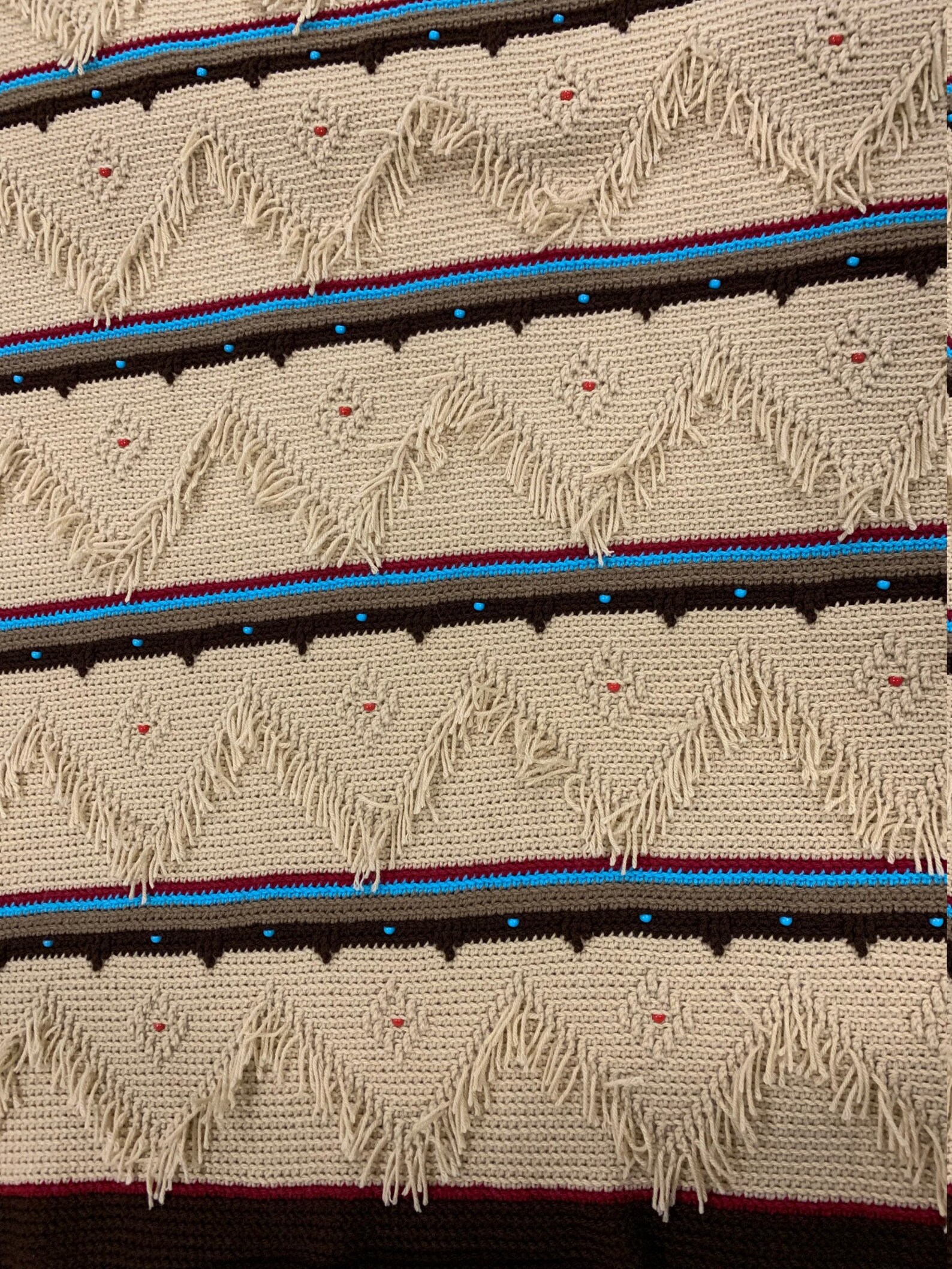 Western Style Afghan, Crocheted Western Afghan, Western Blanket, Rustic ...