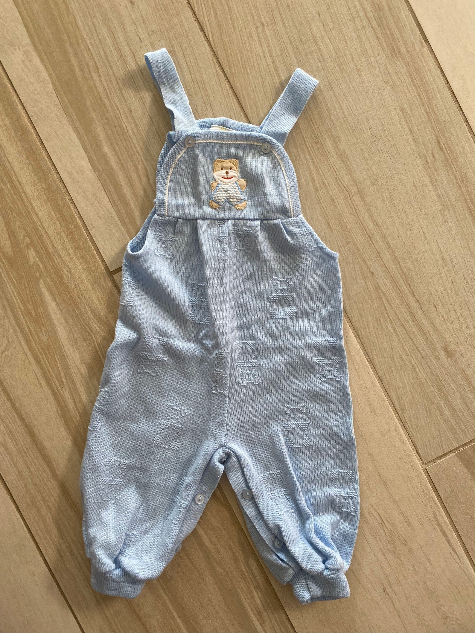 Vintage Knit Teddy Bear Overall - Etsy